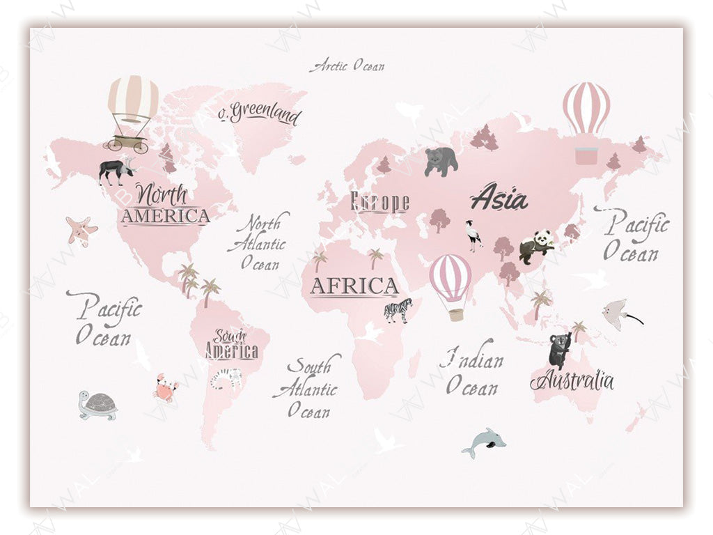 Wanderlust Dreams Map - Kids Wallpaper Mural l Wallab Egypt – Wallab ...